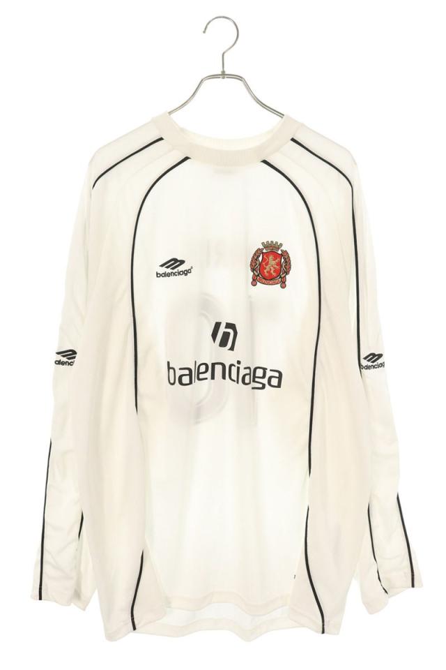 バレンシアガ サイズ:2  778972 TPVT7 PARIS SOCCER プリント長袖カットソー 中古 SB01
