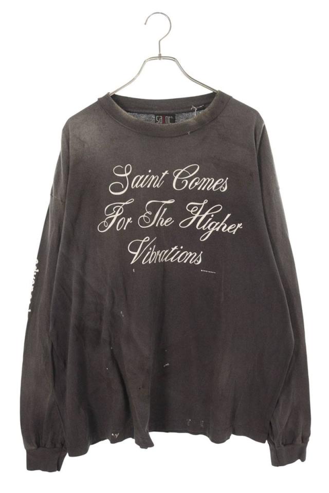 セントマイケル サイズ:XXL  25AW  SM-HR1-0000-031 ヴィンテージ加工SAINT COMESプリント長袖カットソー 中古 OM10