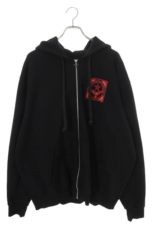 クロムハーツ サイズ:XL  SWTSHRT HD ZIP FOTIプリントジップアップパーカー 中古 SS07