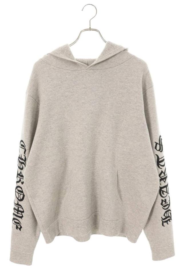 クロムハーツ サイズ:L  U LIFE SENTENCE アームロゴ刺繍カシミヤプルオーバーパーカー 中古 GZ11