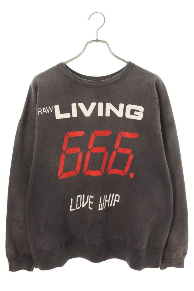 セントマイケル サイズ:XL  SM-HR1-0000-045 ヴィンテージ加工 666プリントクルーネックスウェット 中古 FK04