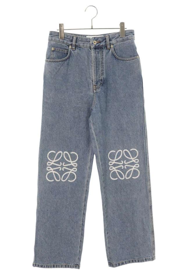 ロエベ サイズ:42  H526Y11W59 アナグラム刺繍バギーデニムパンツ 中古 SB01