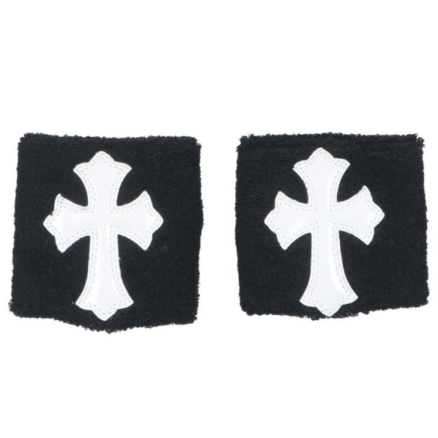 クロムハーツ サイズ:ONE SIZE  SWEATBAND WRIST エナメルクロスパッチリストバンド 中古 OK15