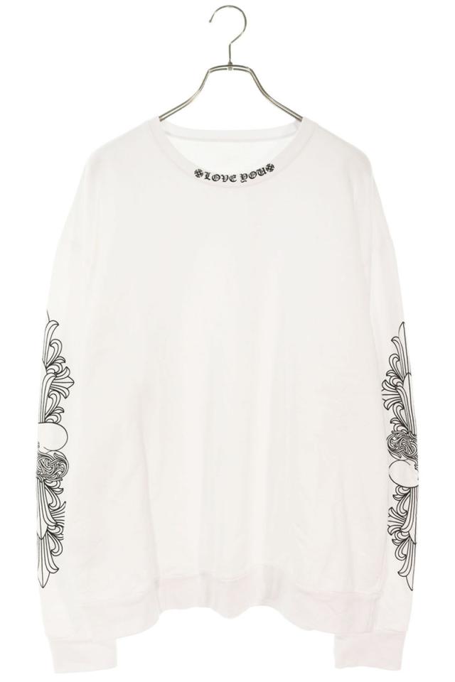 クロムハーツ サイズ:L  SWTSHRT ネックLOVEYOUプリントスウェット 中古 GZ11