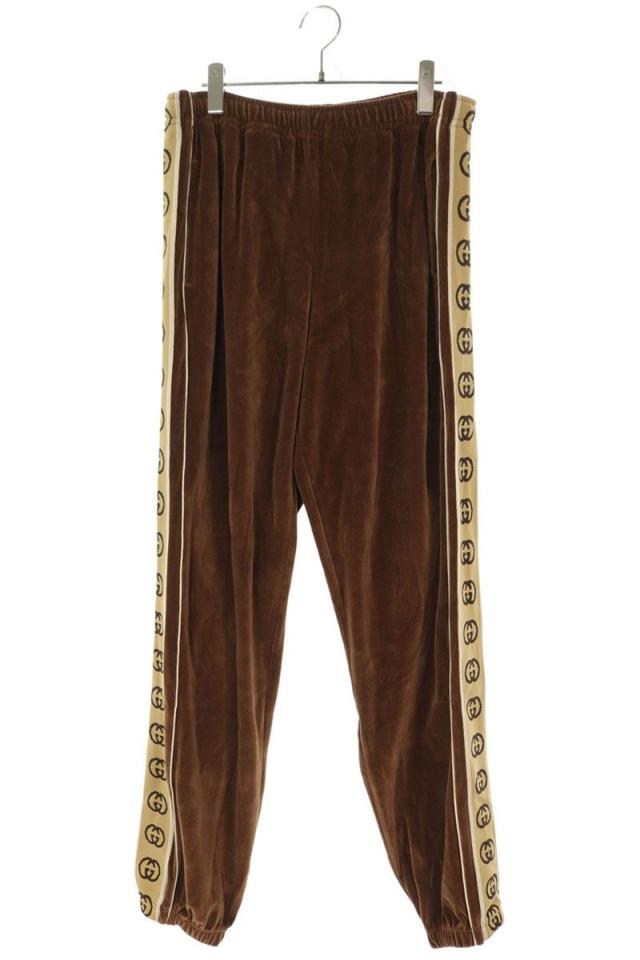 グッチ サイズ:S  574097 XJA6U インターロッキングGラインベロアロングパンツ 中古 OM10