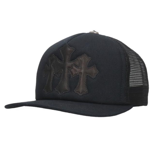 クロムハーツ サイズ:ONE SIZE  TRUCKER CAP トラッカーキャップ 3セメタリーレザーパッチメッシュキャップ帽子 中古 SJ02