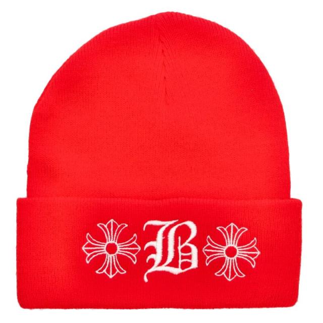 クロムハーツ   WOOL WATCH CAP ウールワッチキャップ Bロゴ刺繍ビーニーニットキャップ 中古 SJ02