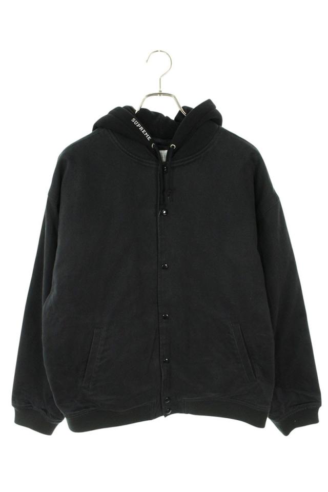 シュプリーム サイズ:L  22SS  Hooded Twill Varsity Jacket フーデッドツイルバーシティブルゾン 中古 OM10