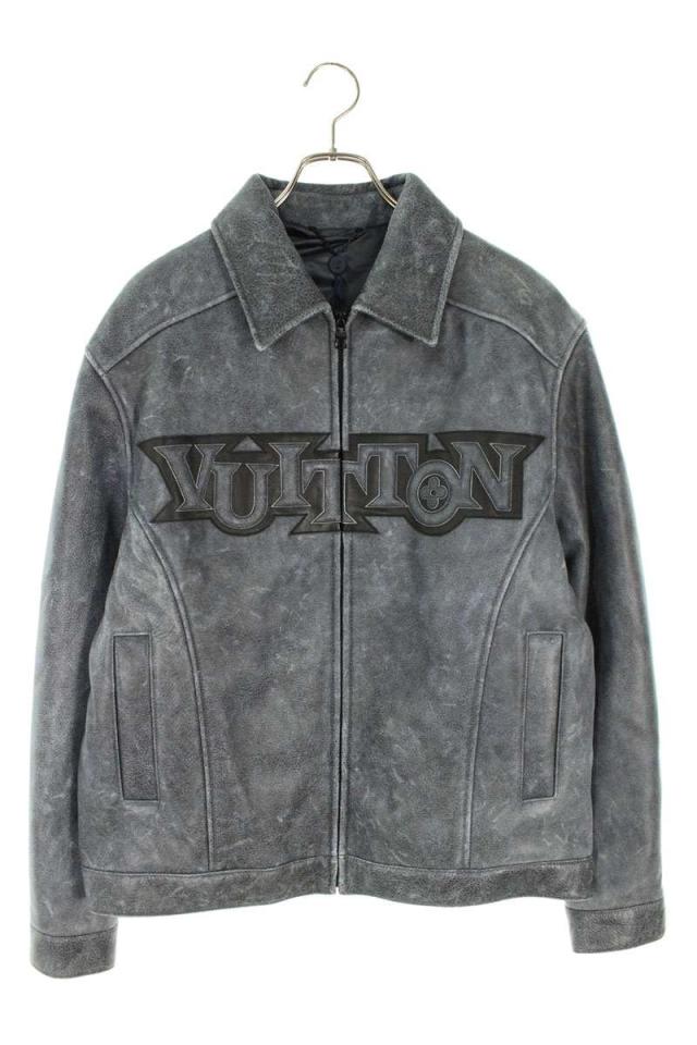 ルイヴィトン サイズ:50  23SS  RM231M T24 HOL08E ロゴパッチスタジャンレザージャケット 中古 SB01