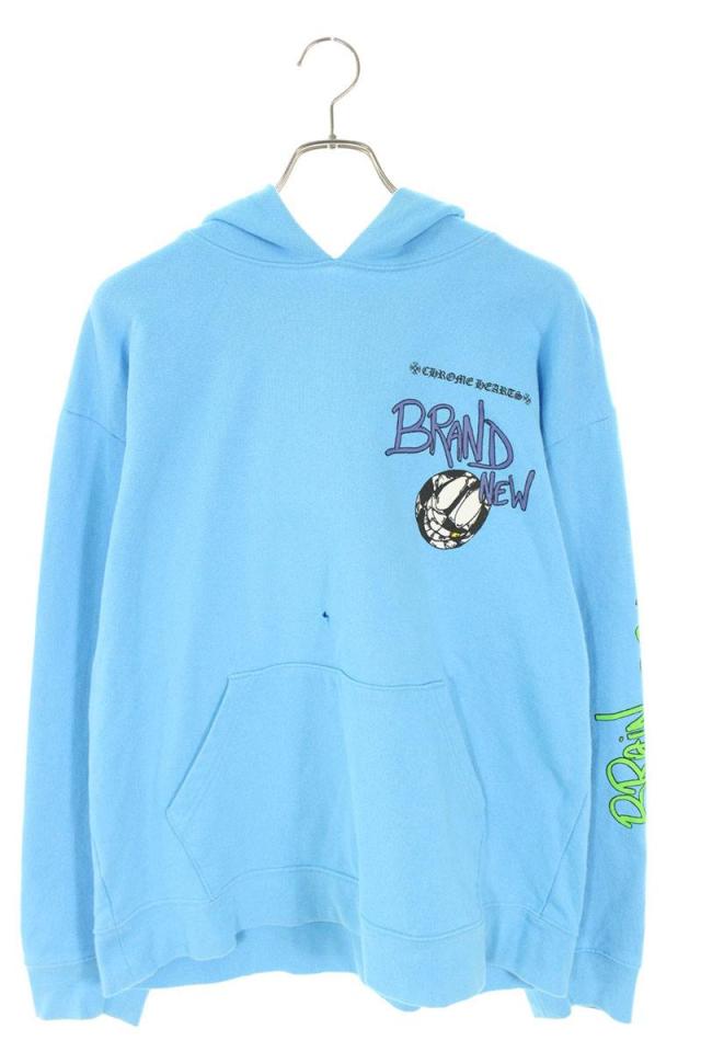 クロムハーツ サイズ:XL  PPO BRAIN NEW HD PLVR MATTY BOYブレインニュープリントプルオーバーパーカー 中古 NO05