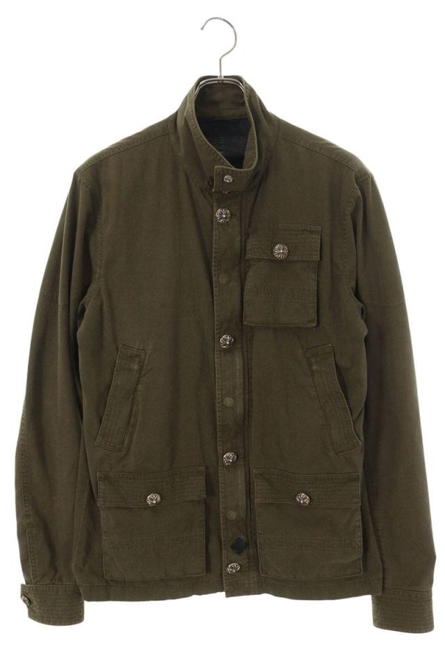 クロムハーツ サイズ:S  CHERRY BOMBチェリーボム レザーパッチ付きクロスボールボタンミリタリーブルゾン 中古 GZ11