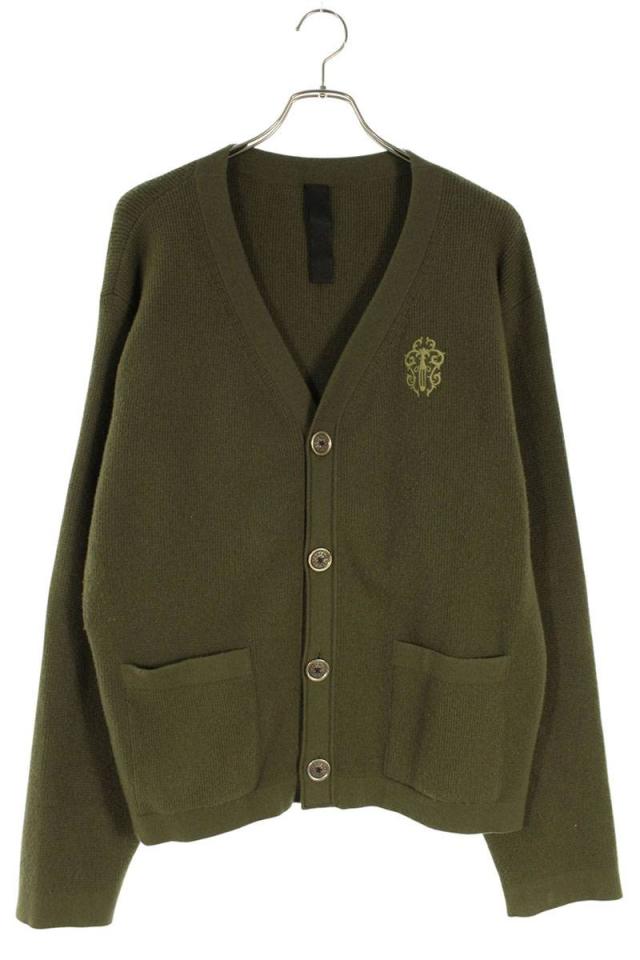 クロムハーツ サイズ:M  REGULATOR 胸ヴァインダガー刺繍カシミアニットカーディガン 中古 SS07