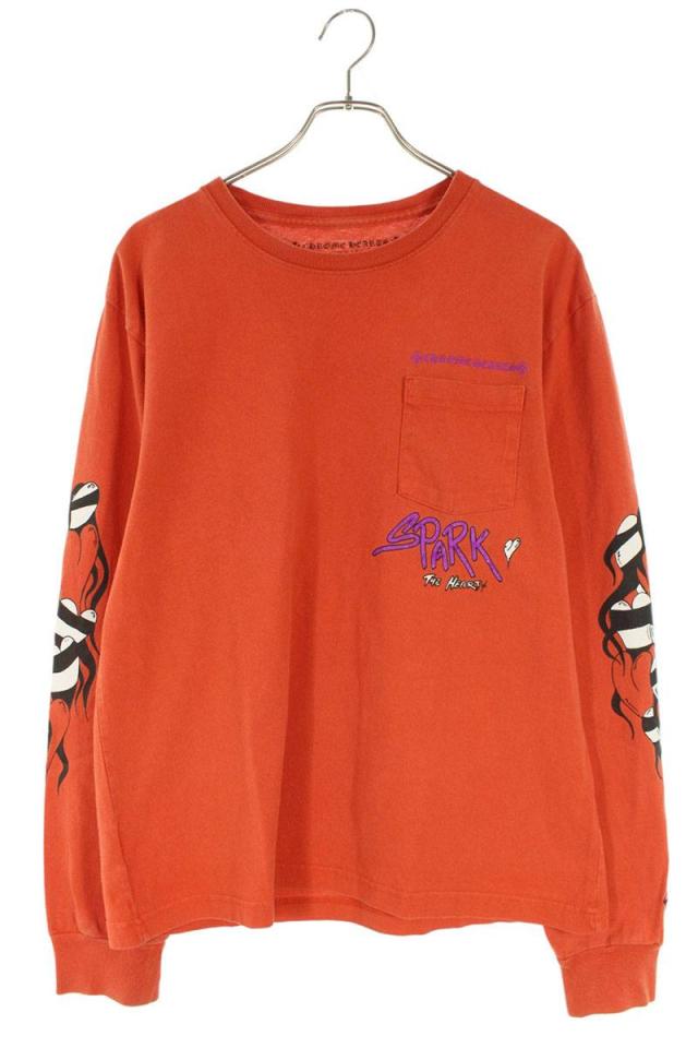 クロムハーツ サイズ:L  PPO SPARK THE HEART MATTY BOYプリントスパークザハート長袖カットソー 中古 SJ02