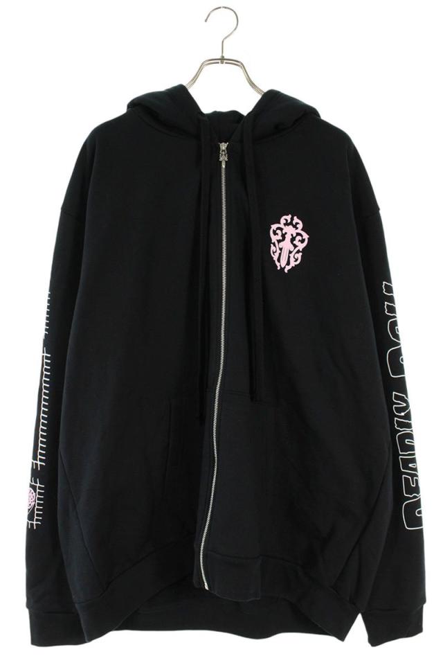 クロムハーツ サイズ:XXL  SWTSHRT HD ZIP DEADLY DOLLバックプリントジップパーカー 中古 SJ02