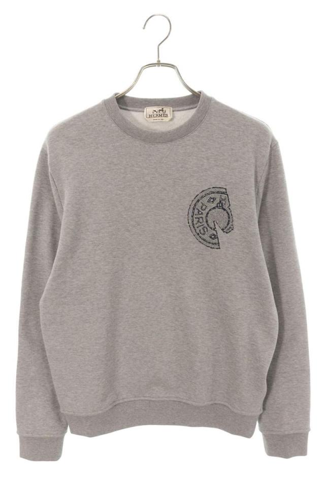 エルメス サイズ:S  Clou de Selle クルードセルロゴ刺繍クルーネックスウェット 中古 SB01