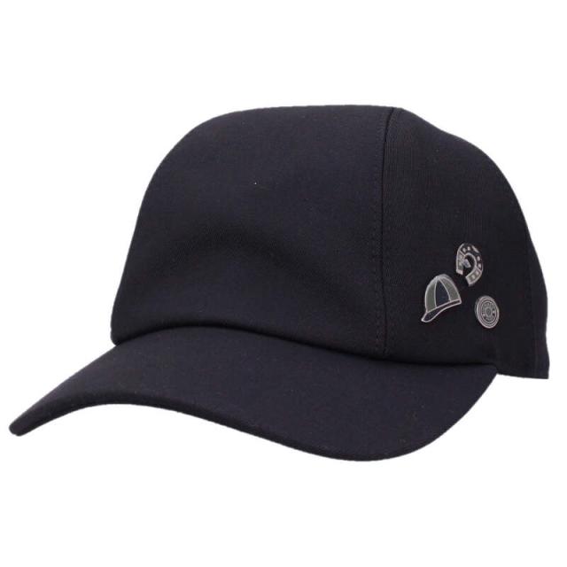 エルメス サイズ:60  マイルス・ジャンプ バッジ装飾キャップ 中古 SB01