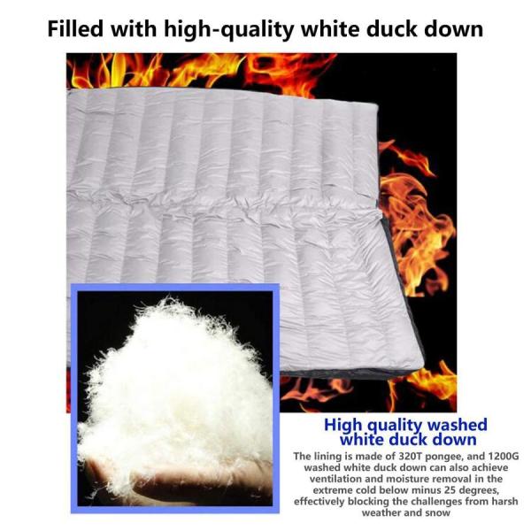 寝袋 1200G ホワイトダックダウン充填封筒 厚くて暖かい寝袋 25℃?-35℃