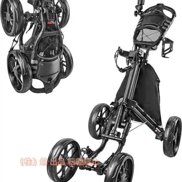 ゴルフ用カートプッシュプルゴルフカートゴルフトロリー4つの車輪のフィートブレーキが付いている折るゴルフカート錦傘のホールダーコップのホールダ