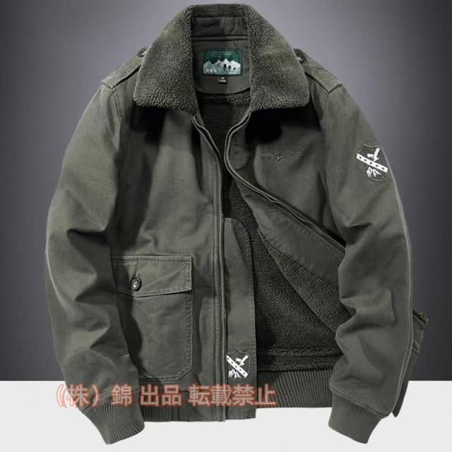 フライトジャケット メンズ 冬 おしゃれ B-10 ミリタリージャケット レア 復刻 アメカジ 防寒 裏起毛 暖かい 厚手 株式会社錦バイク アウター ブルゾン S?2XL