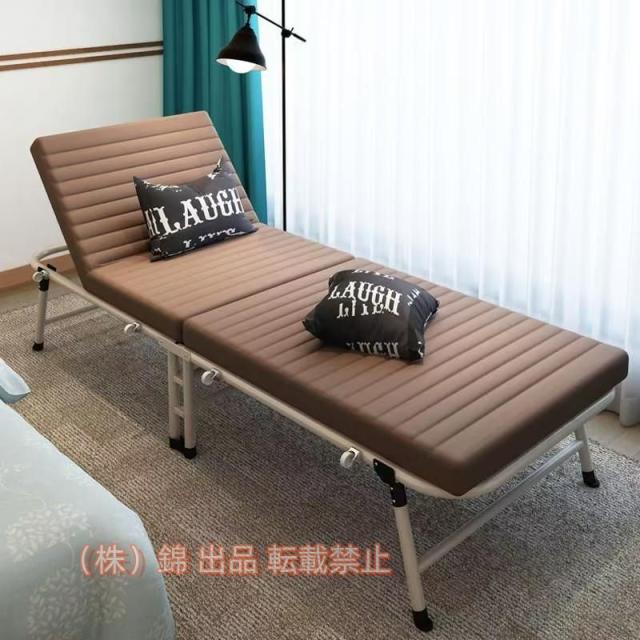 折りたたみベッド シングルベッド 簡易ベッド パイプベッド 折り畳みベッド ベッドマット マットレス ベッドフレーム株式会社錦 組立不要 完成品 持運びやすい