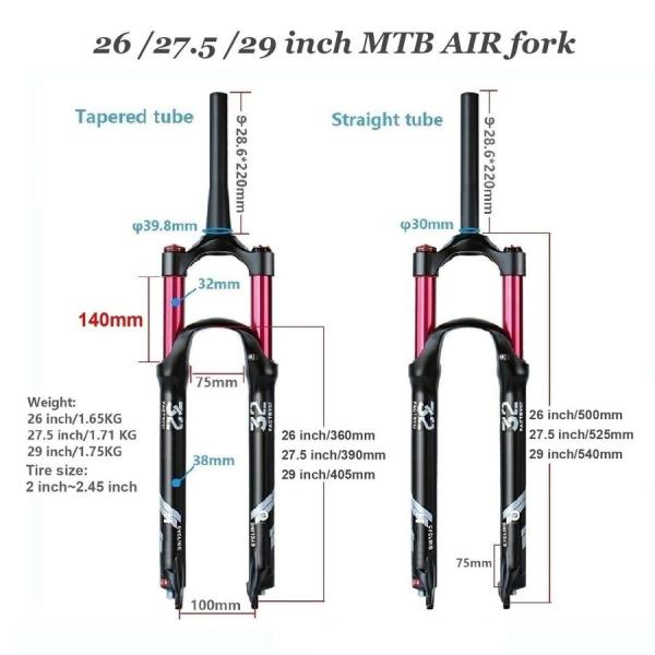 バイクサスペンションフォークアルミ合金MTB自転車用ショック