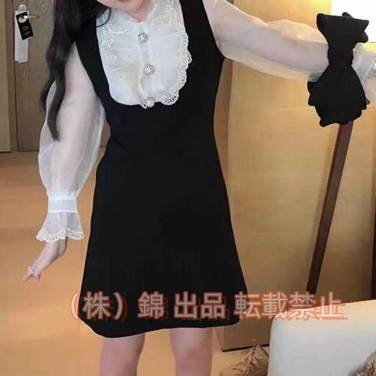 シャツワンピース レディース 40代 ワンピース 株式会社錦 春夏 きれいめ 膝丈ワンピース 長袖 チュールブラウス 着痩せ 通勤 結婚式 お出かけ 大人 30代 50代