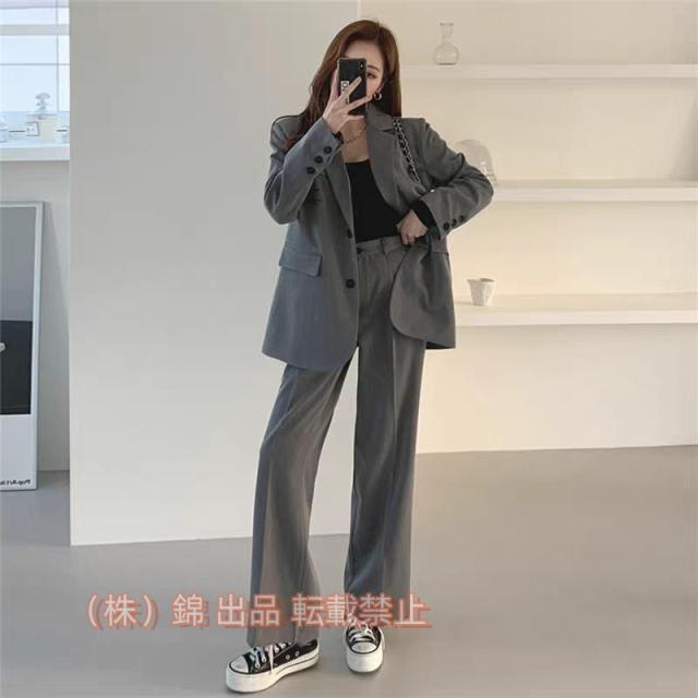 セットアップパンツスーツレディースパンツドレススーツジャケットワイドパンツ春秋株式会社錦ビジネステーラードジャケット着痩せカジュアルきれいめ