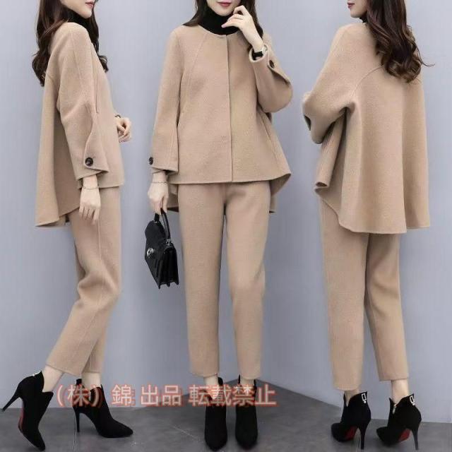 セットアップレディース大きいサイズパンツセットショートコート株式会社錦30代40代2点セット上下セットおしゃれセレモニースーツ卒業式母卒園式ママ入学式