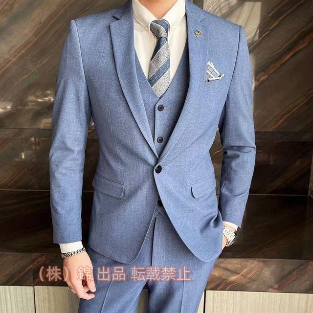 紳士服 メンズ スーツセット 3点セット セットアップ フォーマル ワンボタン 大きいサイズ テーラード ビジネススーツ 株式会社錦通勤 結婚式 秋服
