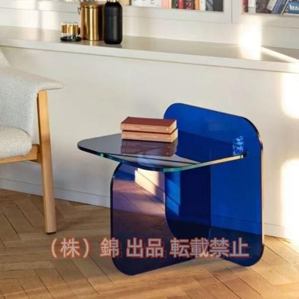 スクエアアクリルサイドテーブルエンドテーブル透明アクリルテーブルモダンマガジンラックアクリルSLディスプレイスタンドコーヒーテーブルコーヒードリンクテー