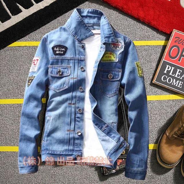 デニムジャケット メンズ ダメージ加工 株式会社錦 個性Gジャン ジージャン　ジャンパー　ブルゾンコート春夏秋 カジュアル
