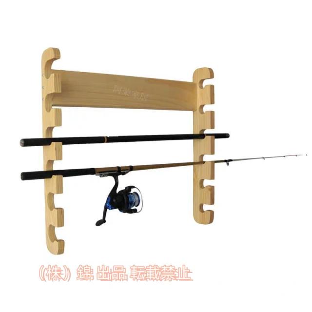 ロッドホルダーウォールマウント釣り竿ディスプレイラック、木釣り竿ホルダー水平ストレージオーガナイザー6ロッド用、素晴らしい贈り物錦にとって釣り