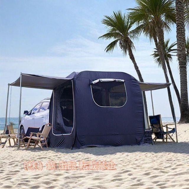 カーサイドタープ トランクテント 車中泊テント 車と連結 屋根シート付  錦簡単設営 キャンプ 日よけ アウトドア今週限定特売！SUVラポップアップテント