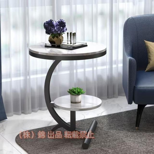 ベッドサイドテーブルサイドテーブルサイドキャビネット50*60cm大理石の2層ナイトスタンド株式会社錦リビングルーム用サイドテーブルベッドルーム工業用デザイン