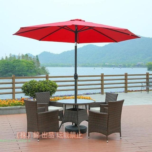 ガーデンパラソルパラソル 速乾撥水屋外パティオビーチサンシェイドクランクハンドル付き3m傾斜パラソル48mmのポール直径ビーチパラソルガーデニング 庭テラスア