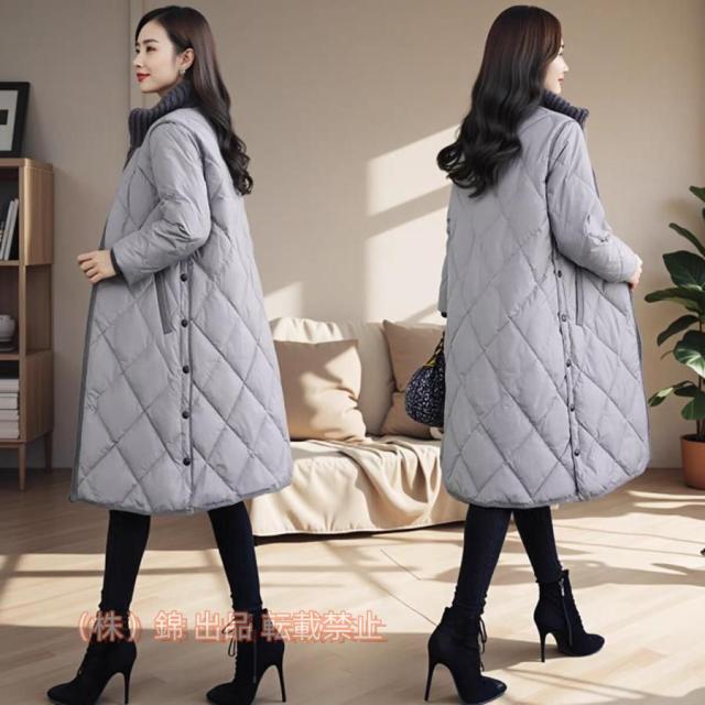 中綿コート ダウン風コート レディース ロング丈 ダウン風ジャケット 株式会社錦 冬アウター ゆったり 暖かい 大きいサイズ 40代 50代60代