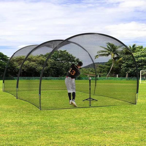 野球練習用 バッティングネットセット 折りたたみスタンド 穴あき
