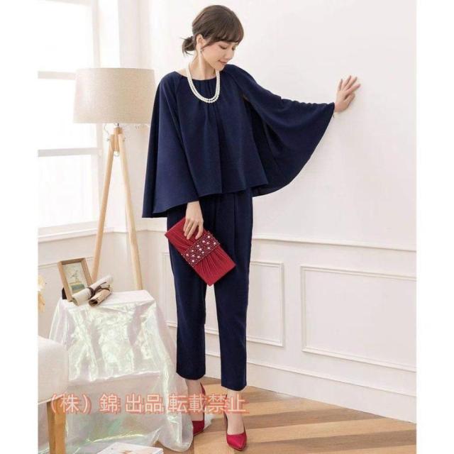パンツドレスパンツスーツセットアップフォーマルケープワイドパンツ二次会上品結婚式お呼ばれドレス20代30代40代レディース