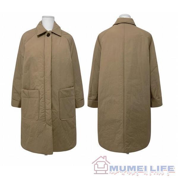 中綿入り　ステンカラーコート　防寒　暖かい　トレンチコート　長袖　ベージュ　通勤通学　株式会社錦お出かけ　ハーフコートお出かけ20代30代40代50代60代 中綿入り ステンカラーコート 防寒 暖かい トレンチコート 長袖