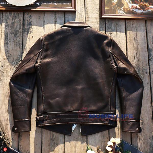 》マルホランドロード 本革 木箱 1.6mm アメリカン牛革 メンズ バイク カーキ株式会社錦 1930 ジャケット ショートスタイル