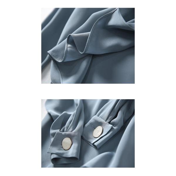 ブラウスシルク立ち襟レディース秋フォーマル長袖インナートップス