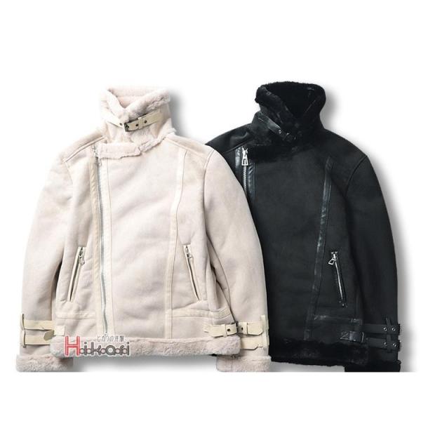ムートンコート 2022 メンズ 裏ボア ムートンライダースジャケット