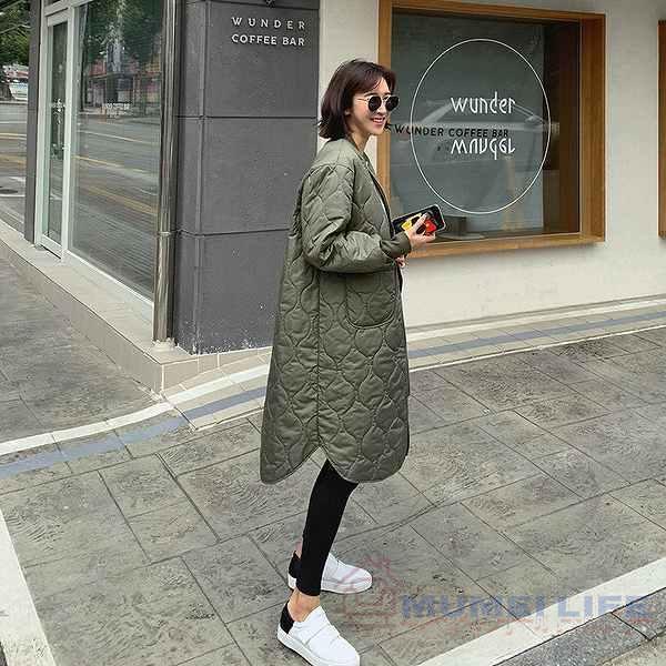 ロングコート 中綿コート ひざ下丈 ダウンコート カーキ ブラック 防寒