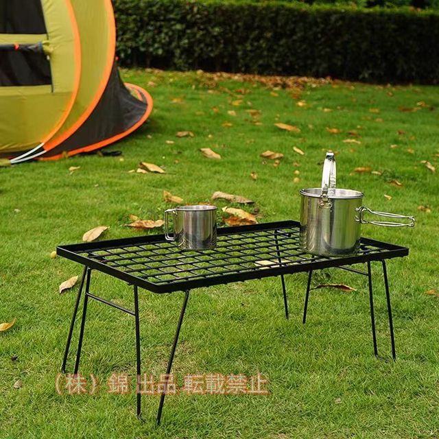 フィールドラック 3脚セット天板付き 折りたたみ ラック メッシュ アウトドア テーブル キャンプ 用品 株式会社錦 グッズ 調理台 ローテーブル