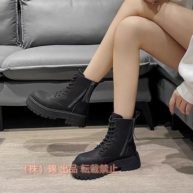 ブーツレディース編み上げブーツレディースワークブーツレディース紐編み上げブーツレースアップブーツ株式会社錦ショートブーツレースアップブーツ袴茶色