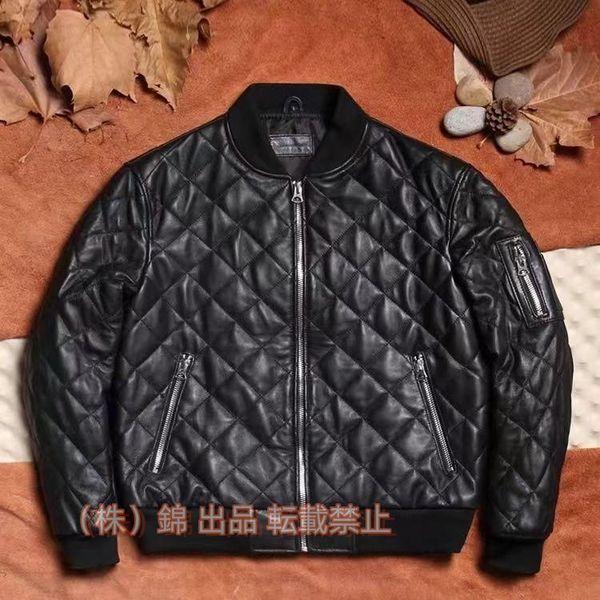 新しいタイプの羊の皮 本革のジャケットで スリムフィットでベー スボールジャケット株式会社錦 冬の暖かさ カジュアルなジャケット