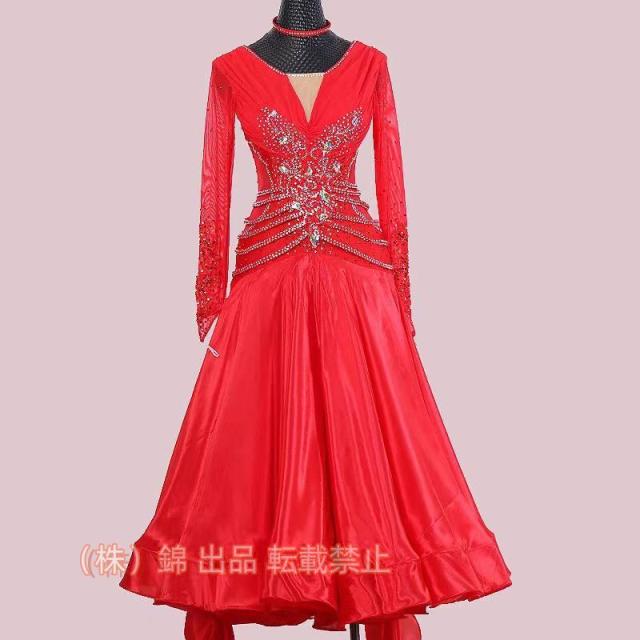 社交ダンス競技ドレス レディース 豪華正装ドレス 競技会発表会ダンスワンピース 株式会社錦 ゴージャスワルツドレス 1