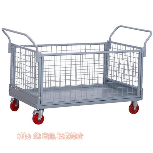 台車 天使のカゴ台車 荷重500kg メッシュ台車 ブレーキ付き 静音台車 取り外し可能金網付 株式会社錦運搬車 折り畳み 小型/安全