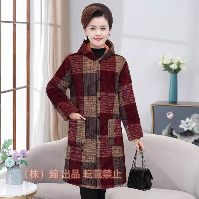 コートレディースキルティングコート冬40代アウター裏起毛チェスターコートロングジャケット裏ボアフード暖かい株式会社錦体型カバー大きいサイズ60代50代