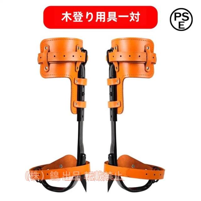 木登り器 木登り道具 2本爪 昇柱器 直立木登りツール 滑り止め 配電線工事用機材 配電線工事用機材電気工事 高所での安全作業果物狩り錦狩猟観察狩猟フルーツ